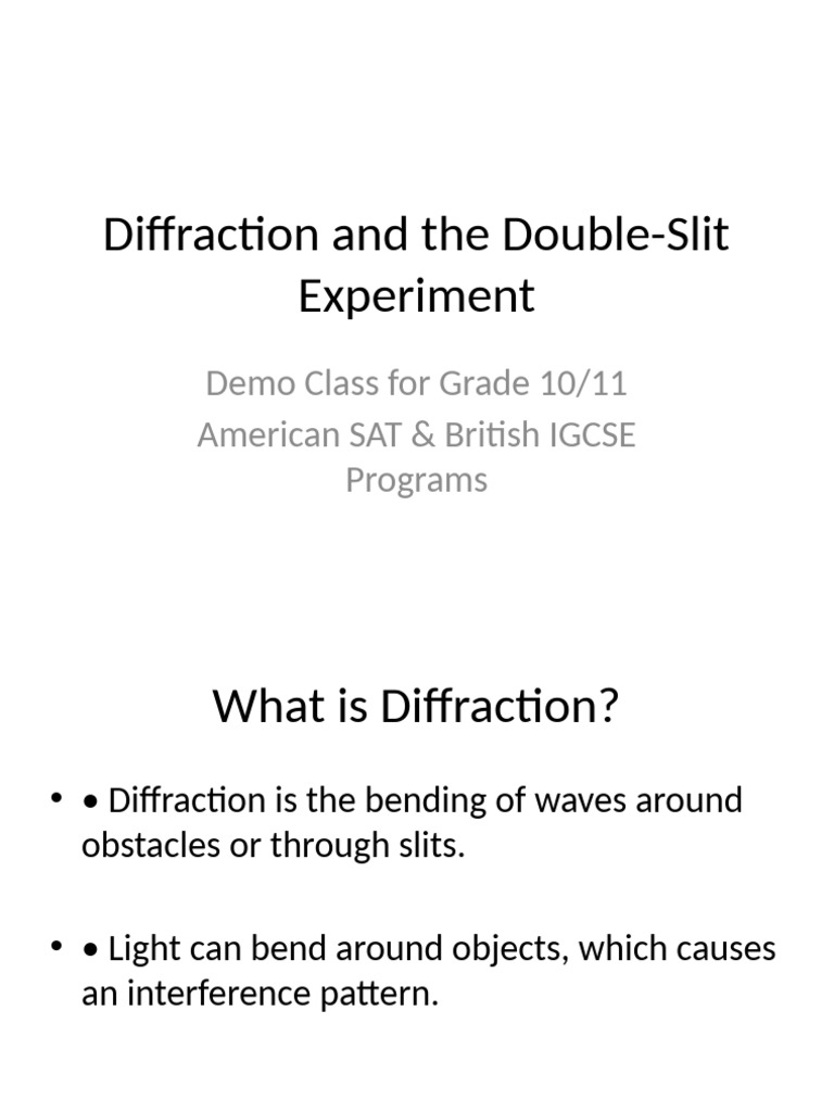 Final Diffraction Demo Class No Images Pdf