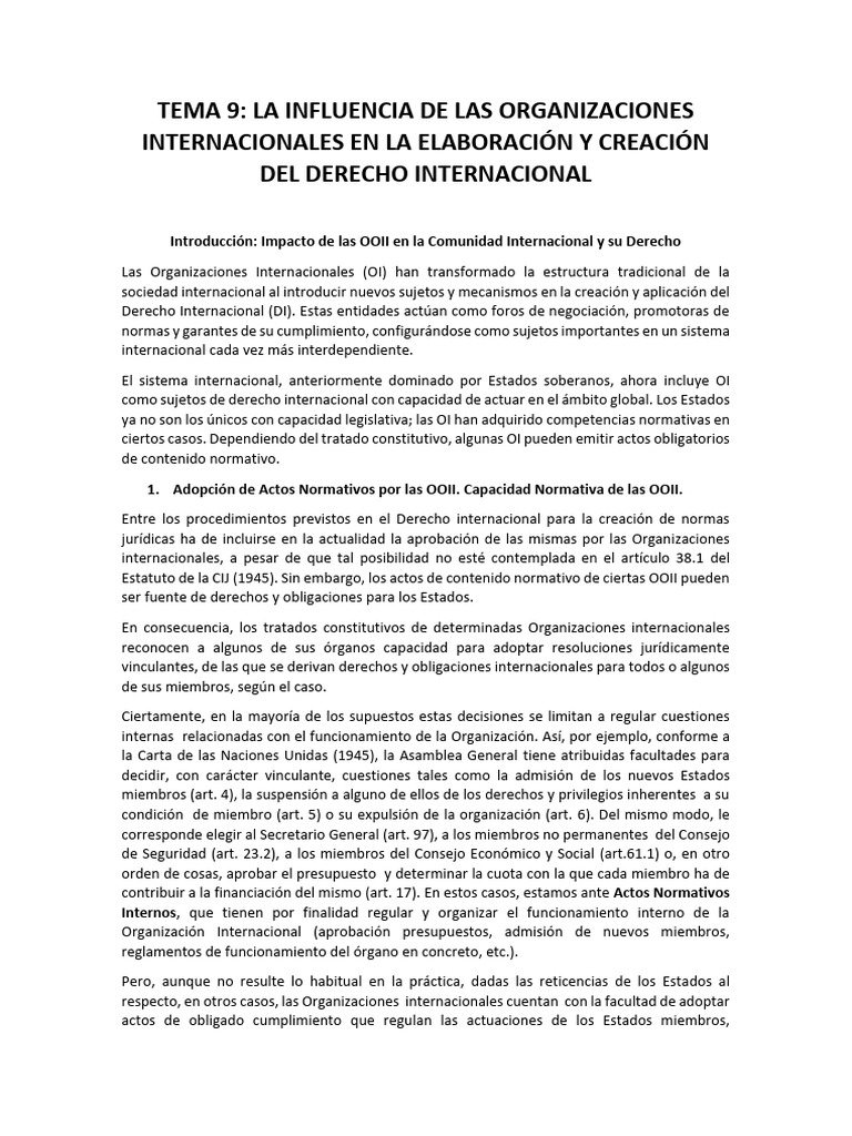 Tema 9-La Influencia de Las Ooii en La Elaboración - 241212 - 192005 | PDF | Ley de la Unión ...