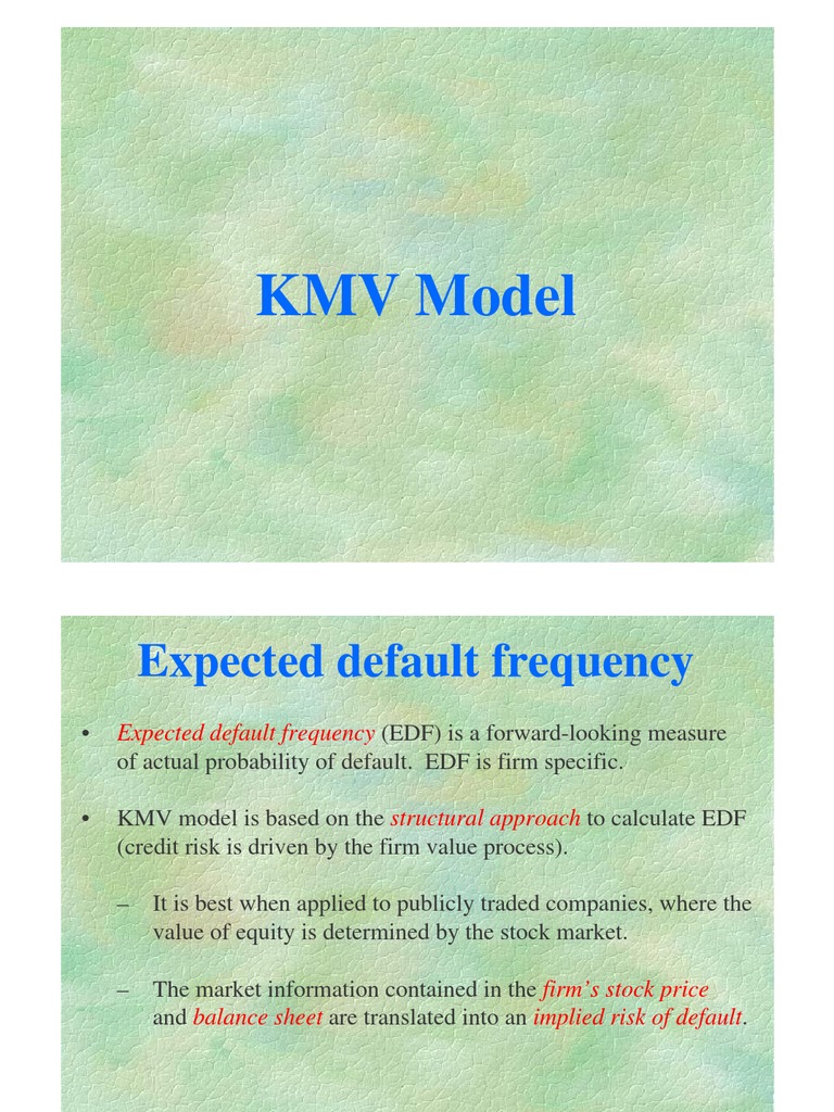 KMV Model | Download Free PDF | Volatility (Finance) | Stocks