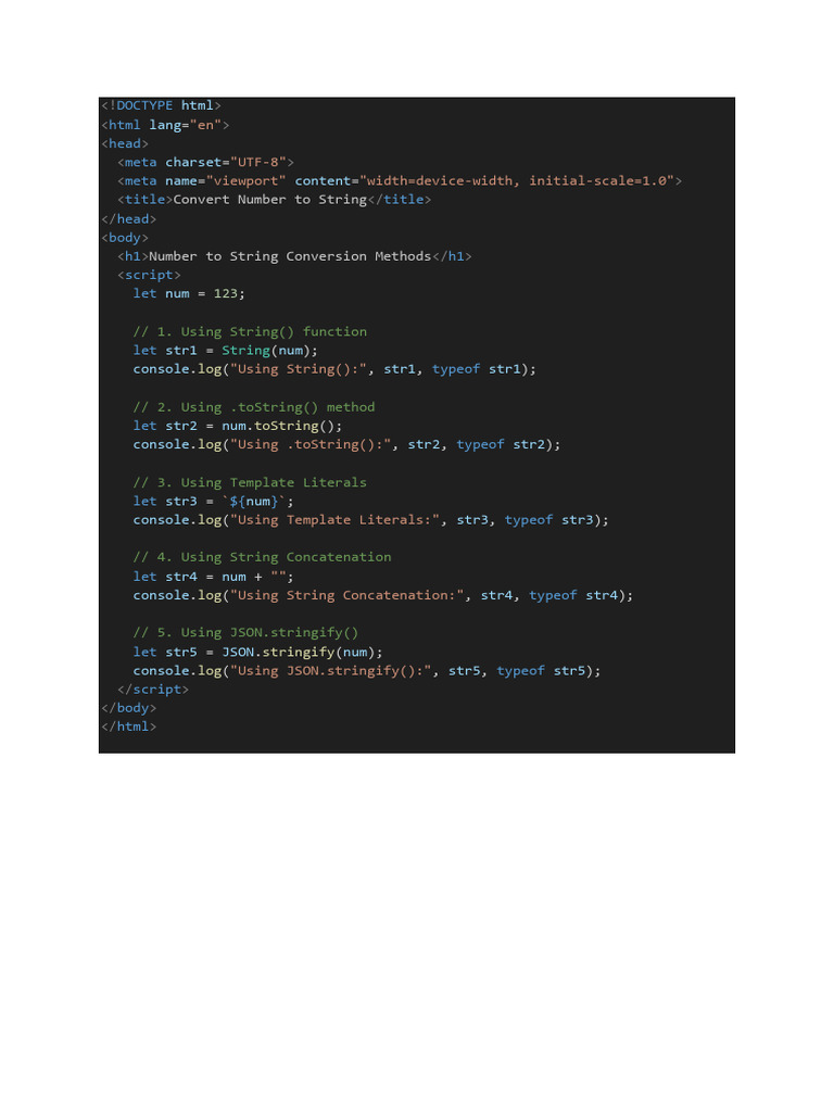 Number to String Conversion Guide | PDF