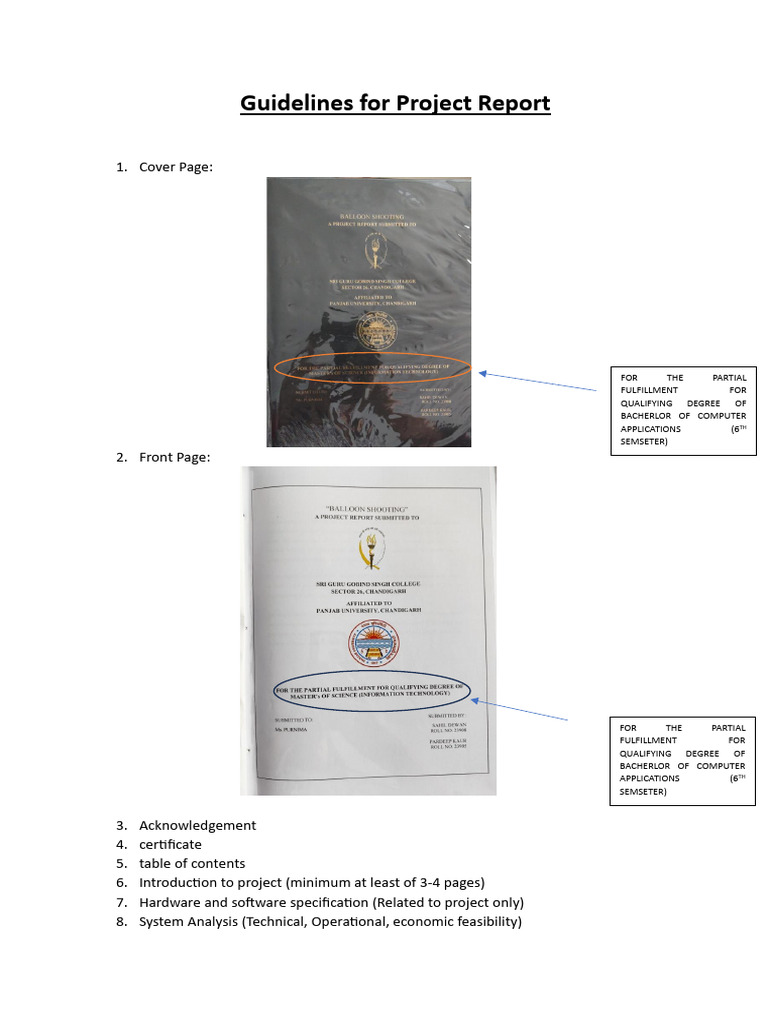 Guidelines of Project Report | PDF | Information Technology | Software ...