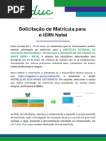 Matrícula Online IFRN: Guia Completo | PDF
