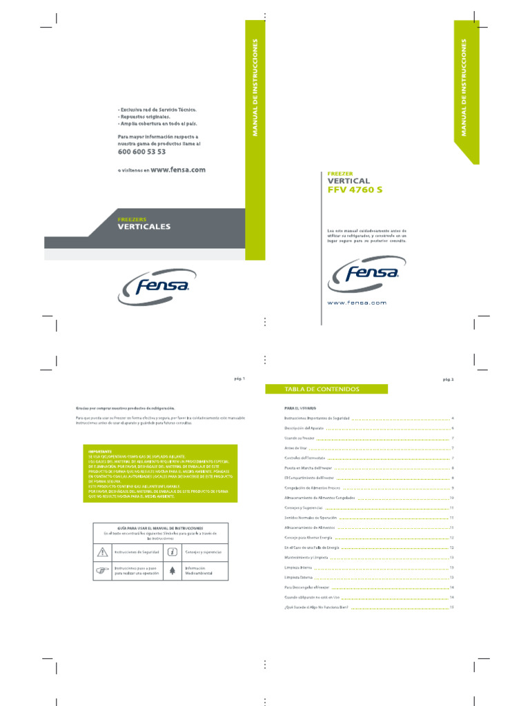 Fensa FFV 4765 Inox Freezer | PDF