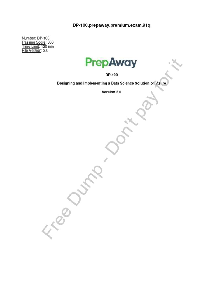 DP-100 | PDF | Cross Validation (Statistics) | Regression Analysis