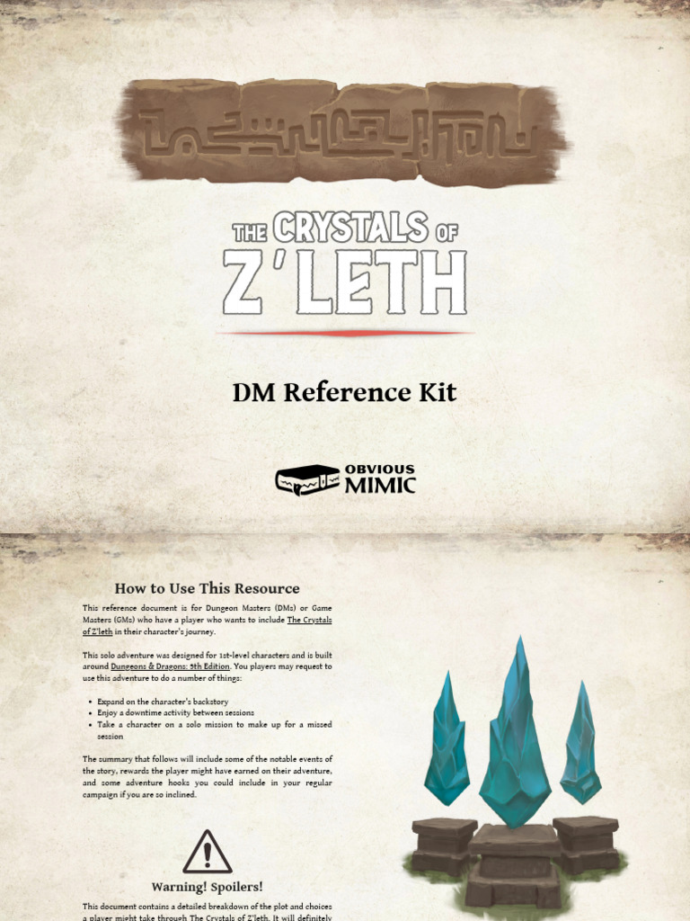 The Crystals of Z'leth - DM Reference | PDF | Magician (Fantasy)