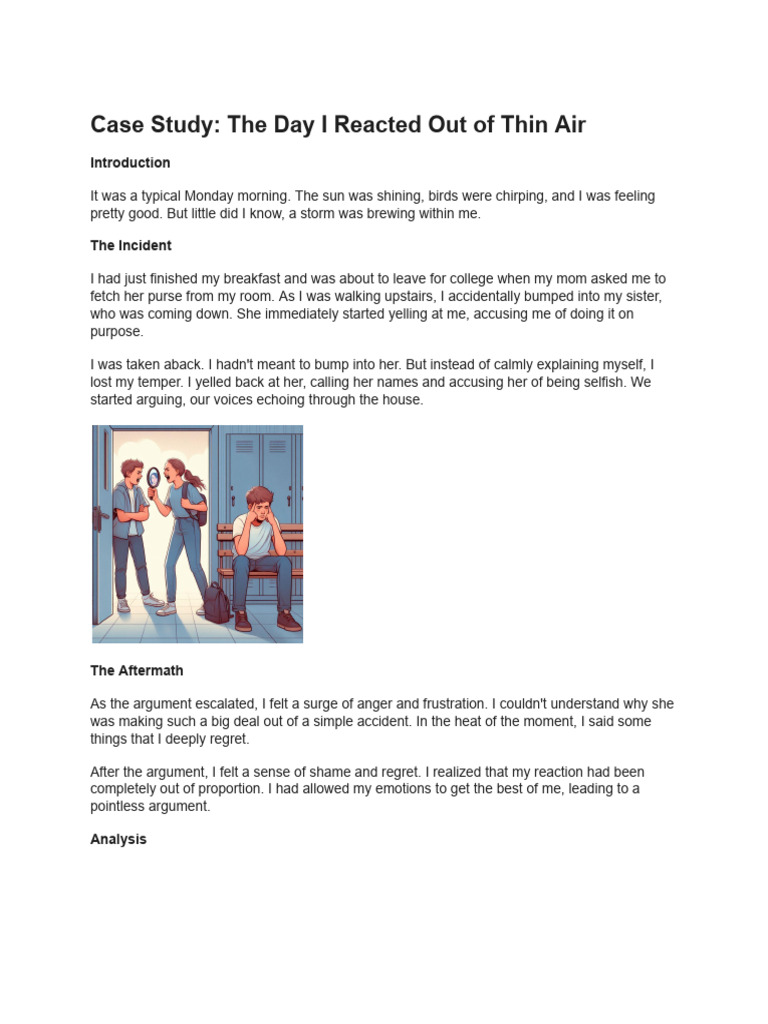 Managing Emotions: A Personal Case Study | PDF | Emotions | Social ...