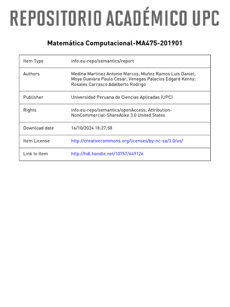 MA475 Matemática Computacional 201901 | PDF | Ecuaciones | Teoría de grafos