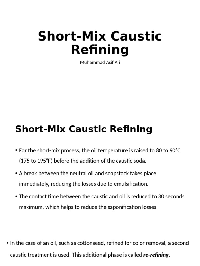 2. Short-Mix Caustic Refining and Miscella Refining | PDF | Oil ...