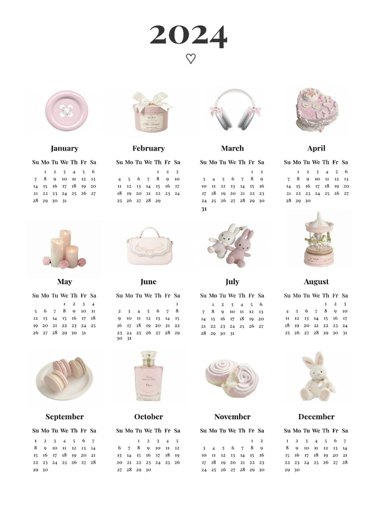 Pink Coquette Calendar | PDF