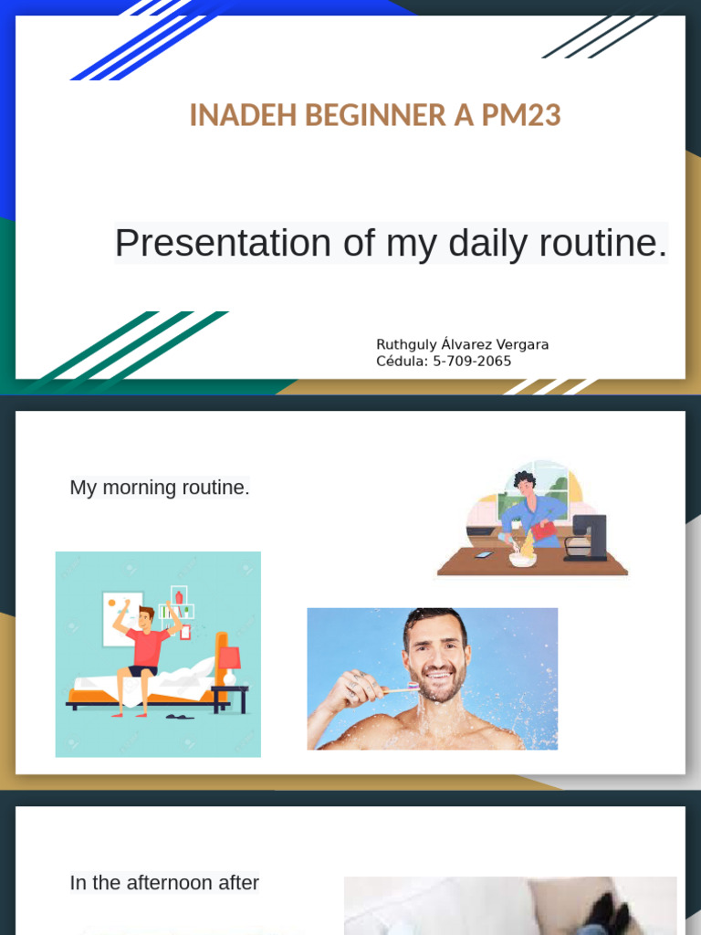 Daily Routine Presentation by Ruthguly | PDF