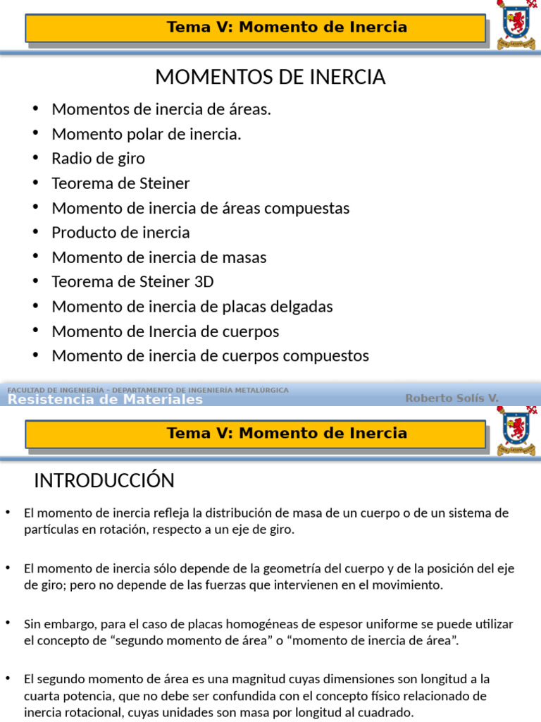 V Momento de Inercia | PDF | Mecánica | Mecanica clasica