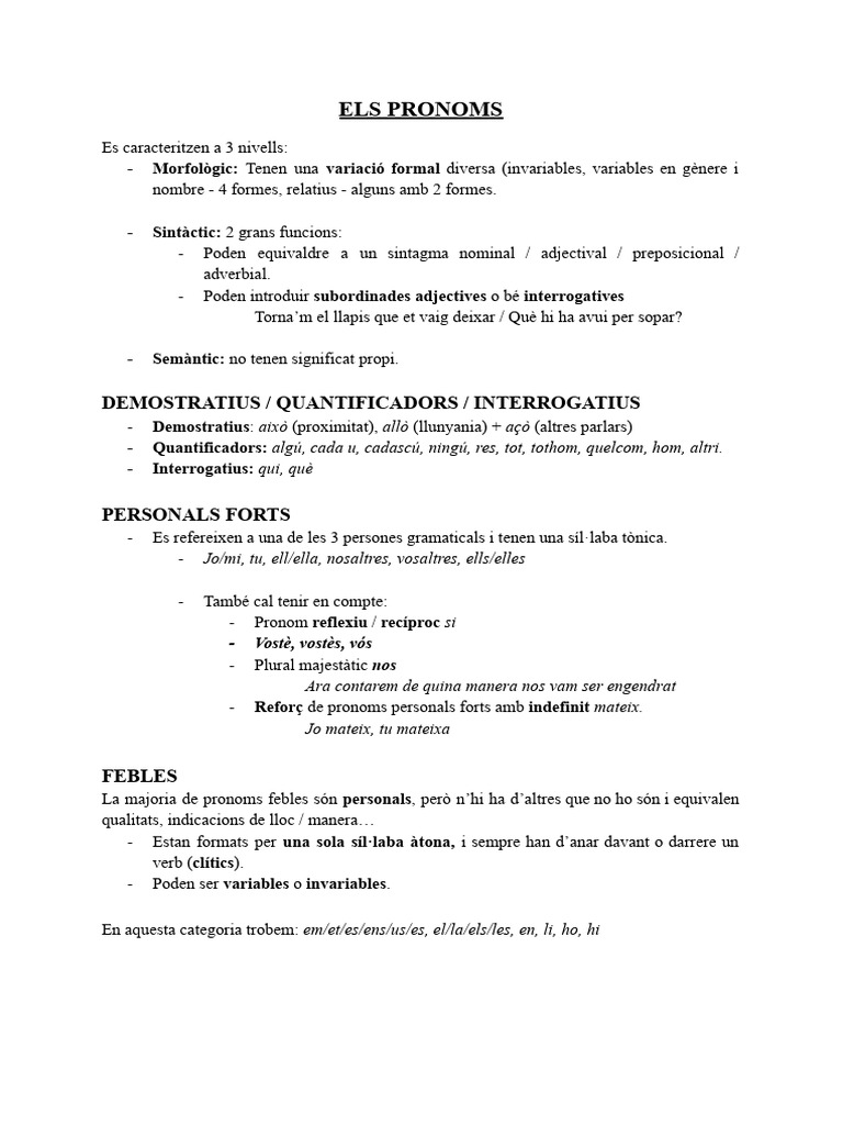 Resum Català (Parcial 2n Trim) | PDF