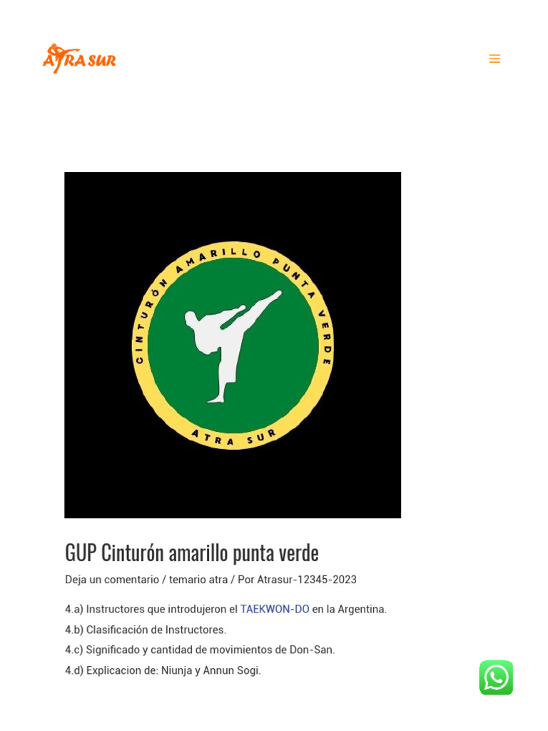 Cinturón Amarillo Taekwondo: Guia GUP | PDF | Zeus | Hera