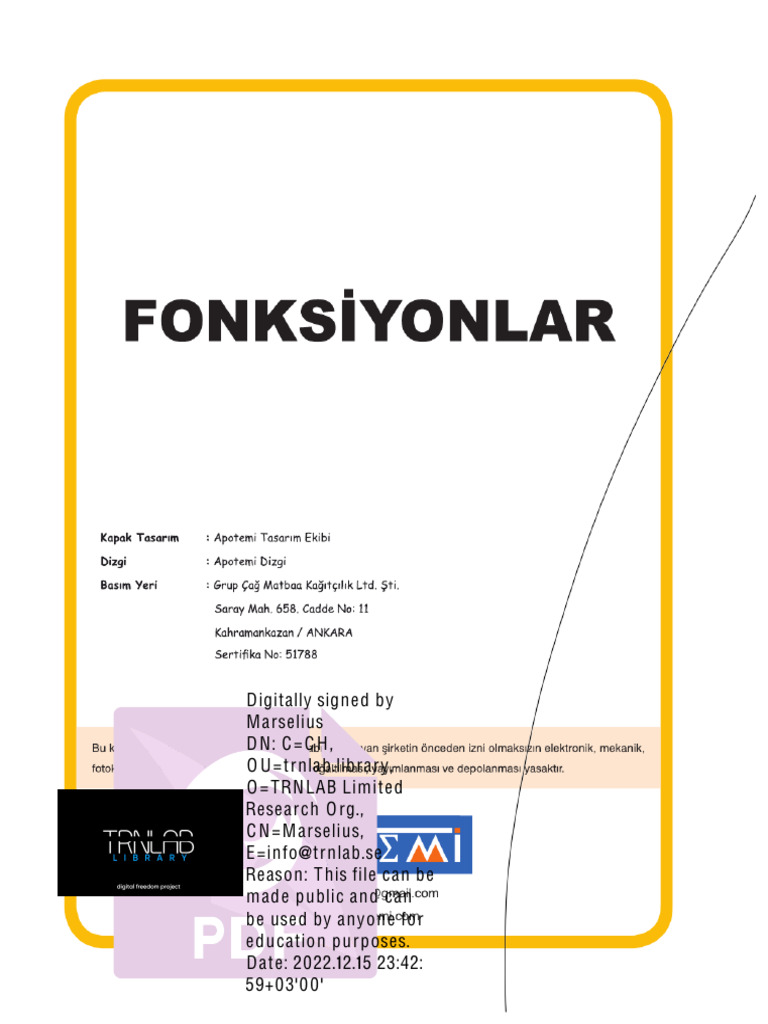 Apotemi Fonksiyonlar @Yks_arsiv | PDF