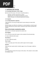 Male and Female Reproductive Systems Worksheet | PDF