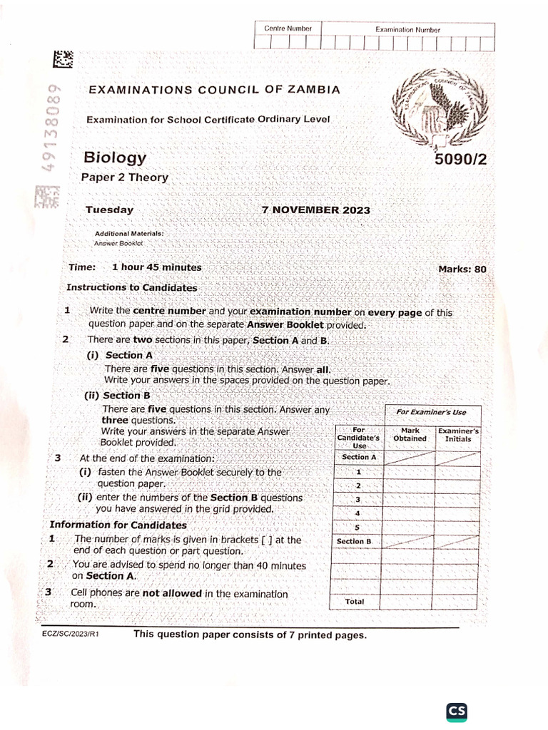g12 Biology p2 2023 | PDF
