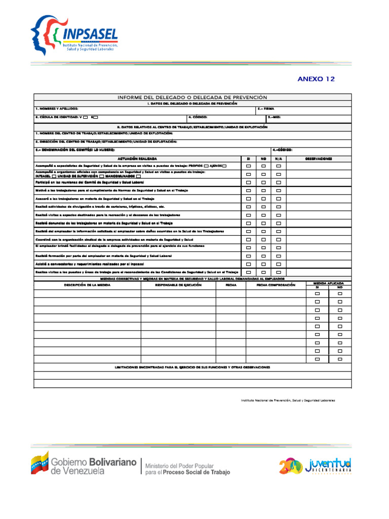 anexo 12 en blanco | PDF