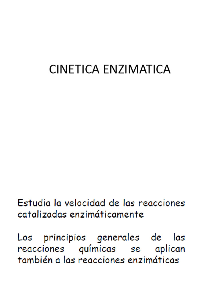 CINETICA ENZIMATICA | PDF