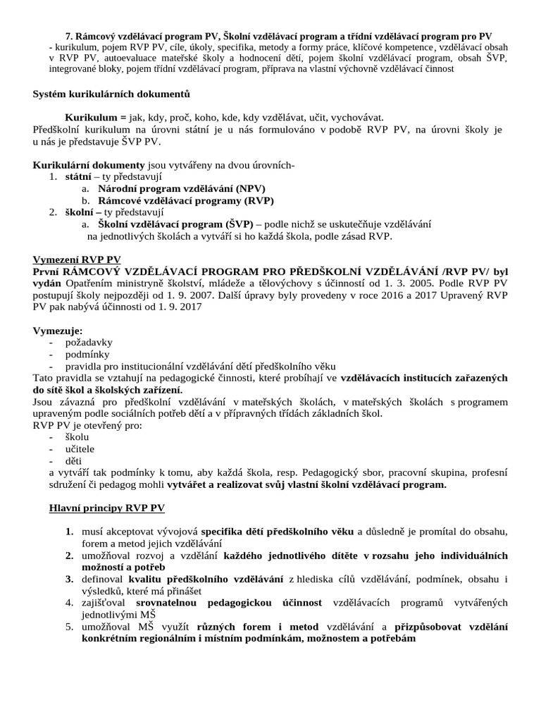 7 RVP, ŠVP, TVP | PDF