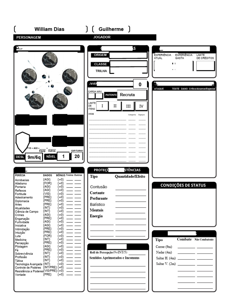 Ficha para RPG A Ascensão | PDF