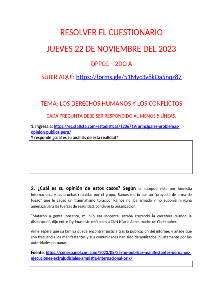 Resolver El Cuestionario DPCC 2do | PDF