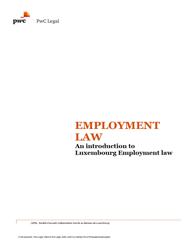 Brochure Introduction To Luxembourg Employment Law | PDF | Employment ...