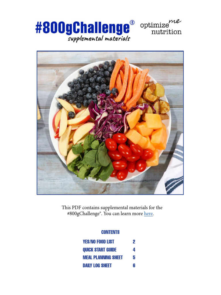 800g Challenge: Quick Start Guide | PDF | Vegetables | Fruit