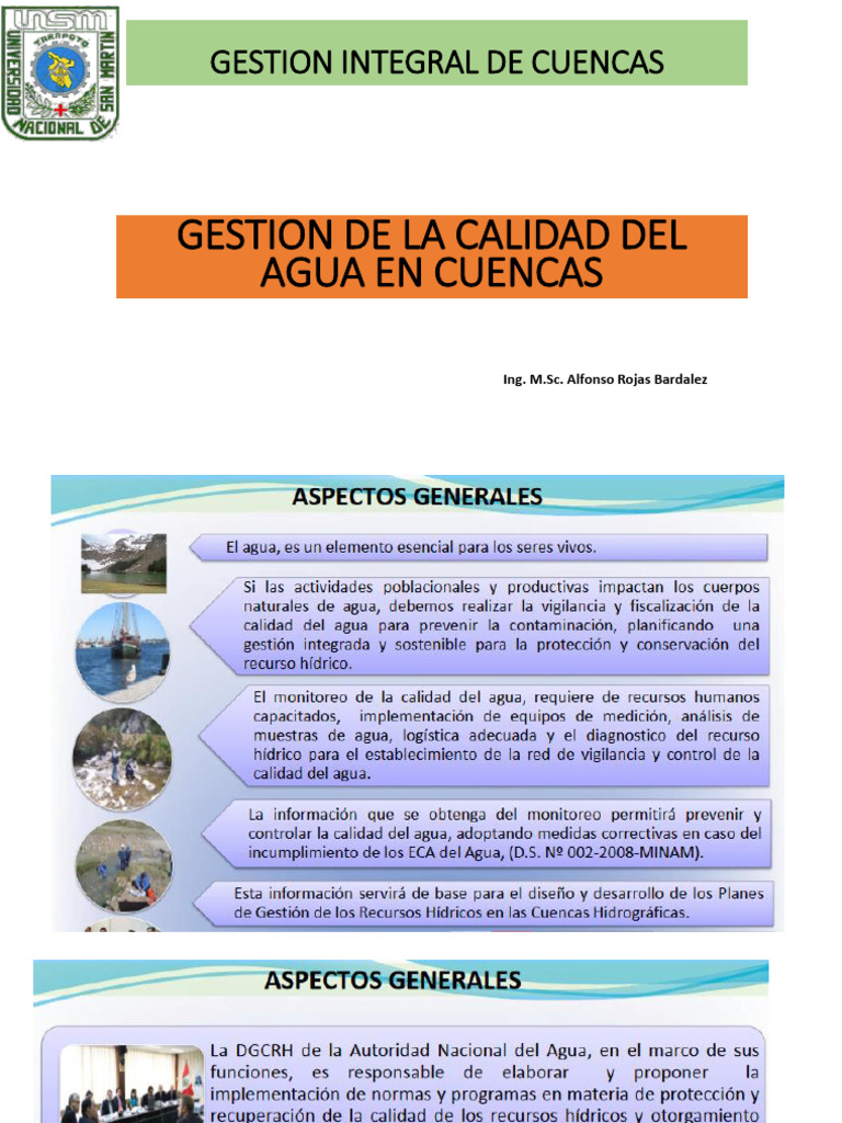 Tema 7 - Gestion de La Calidad Del Agua | PDF