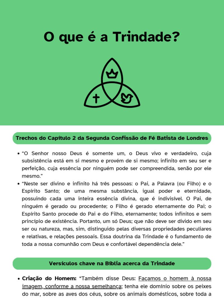 O que é a Trindade-1 | PDF | Trindade | Espírito Santo (religião)