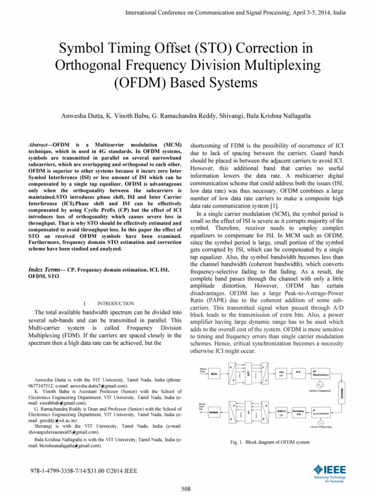 Symboltimingoffsetstocorrectioninorthogonalfrequencydivisionmultiplexingofdmbased 