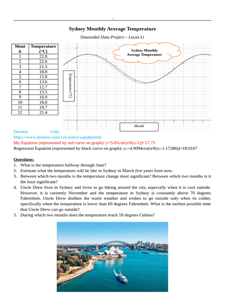 Sinusoidal Data Project - Lucas Li 10L | PDF | Fahrenheit | Regression ...