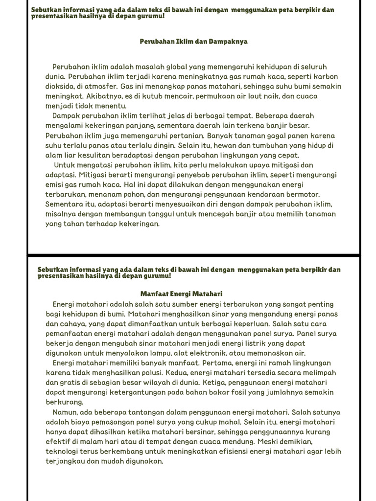 KARTU TEKS INFORMATIF-TUGAS BI | PDF