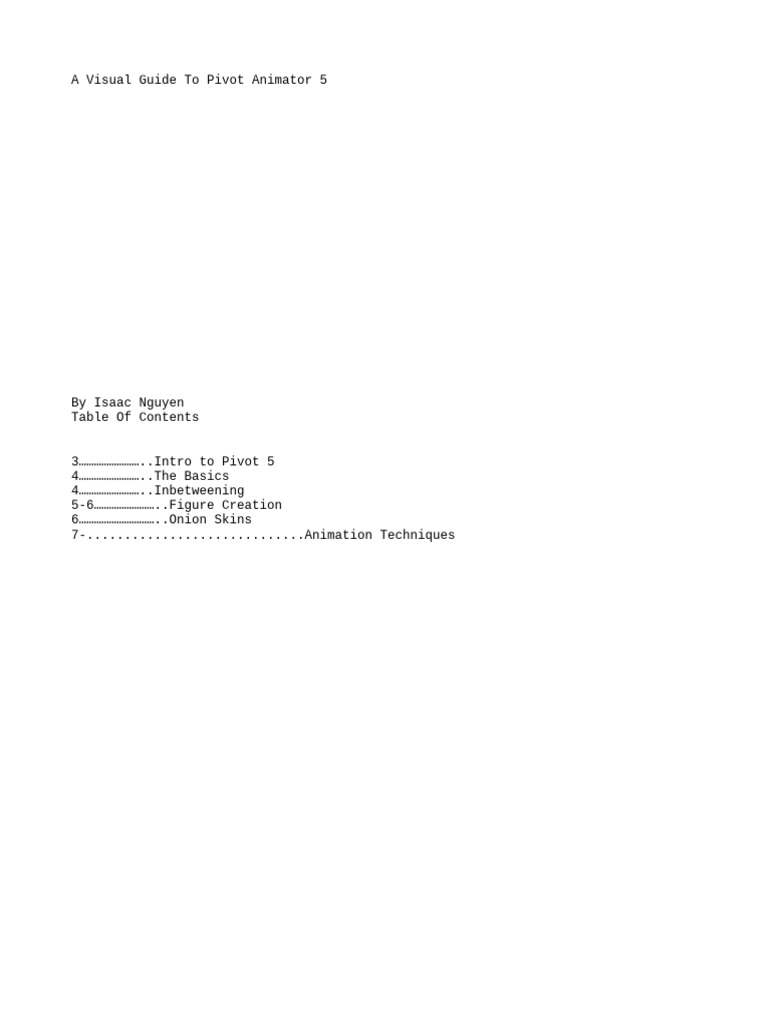 Guide to Pivot Animator 5 Basics | PDF