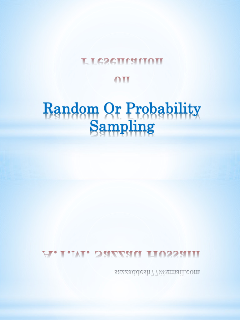 Overview of Random Sampling Methods | PDF | Sampling (Statistics) | Stratified Sampling