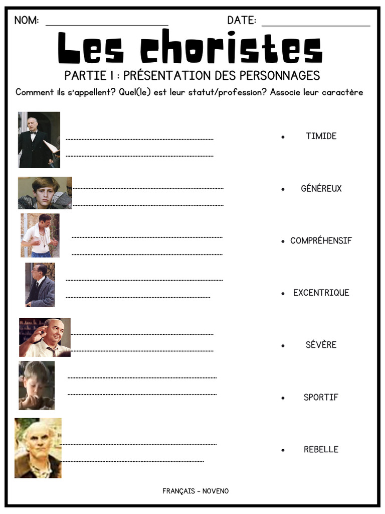 Personnages des Choristes Part 1 | PDF