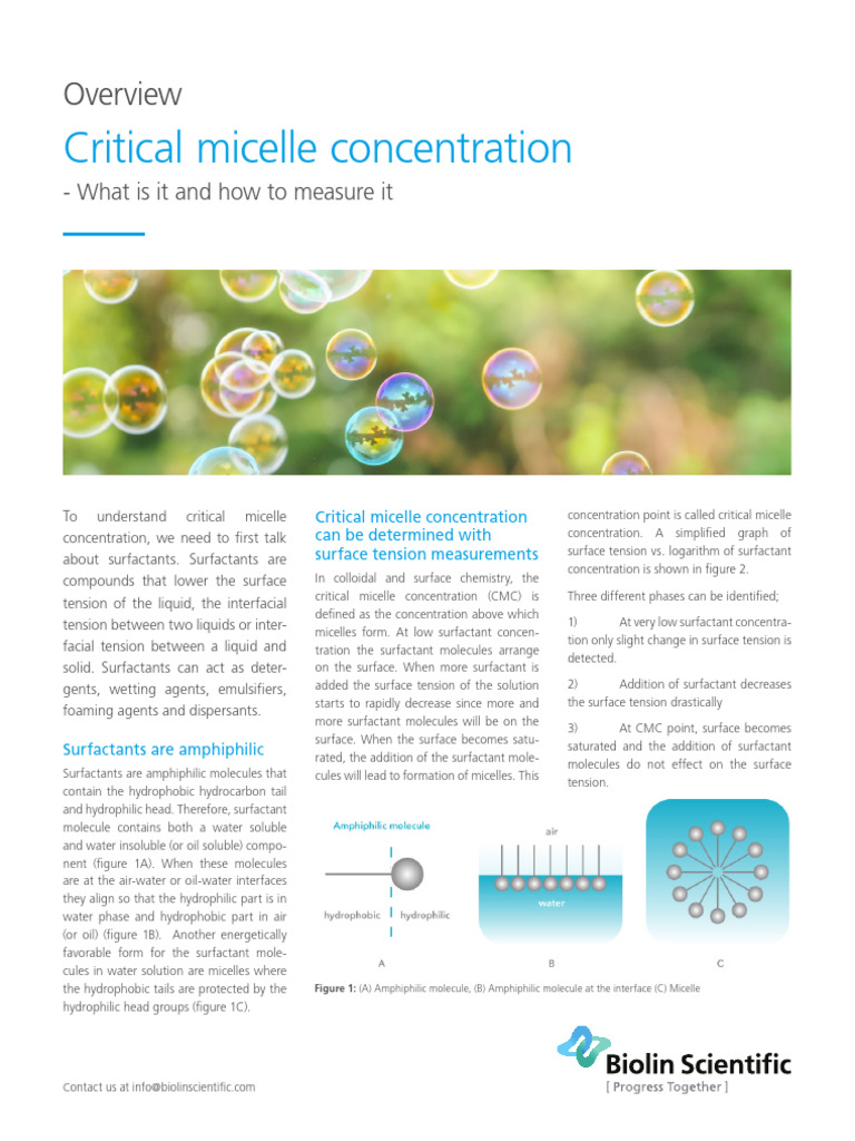 AT OV Critical Micelle Concentration | PDF | Surfactant | Materials