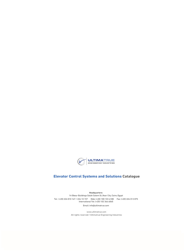 Elevator Control Systems and Solutions Final - 01 | PDF