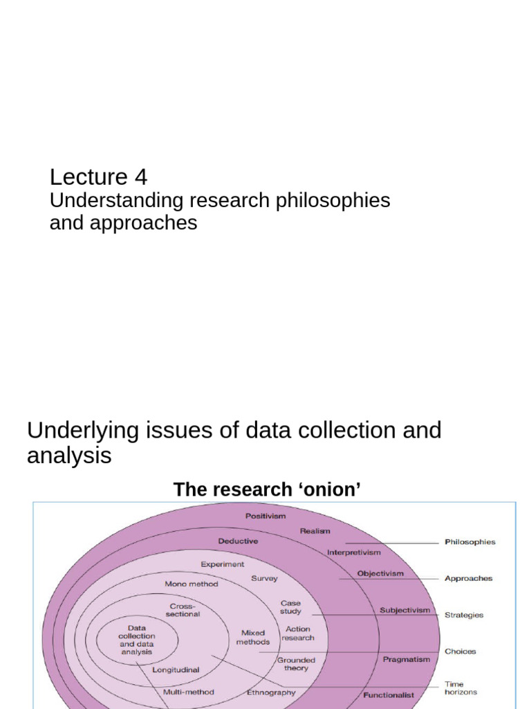 Lecture 4 UNDERSTANDING RESEARCH PHILOSOPHIES AND APPROACHES | PDF ...