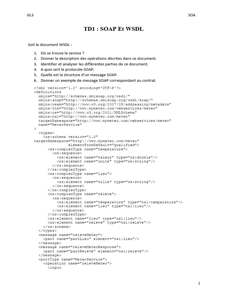 Td1 Soap Et Wsdl Pdf