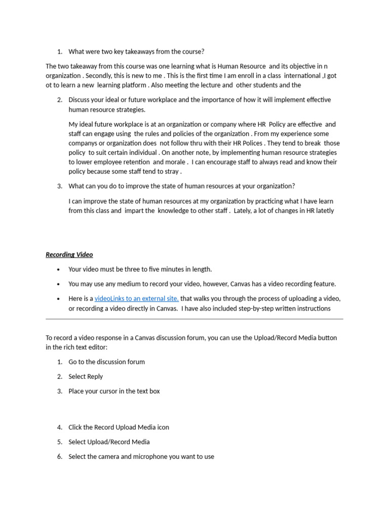 What Were Two Key Takeaways From The Course | PDF