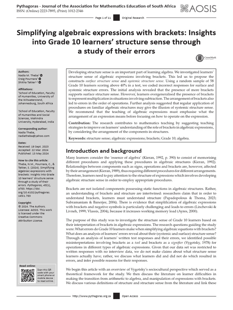 Simplifying Algebraic Expressions With Brackets | PDF | Multiplication ...