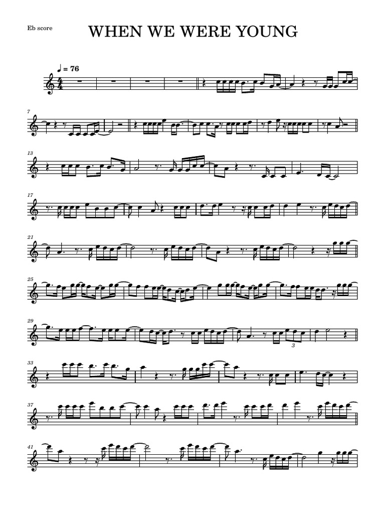 When We Were Young Eb Score | PDF