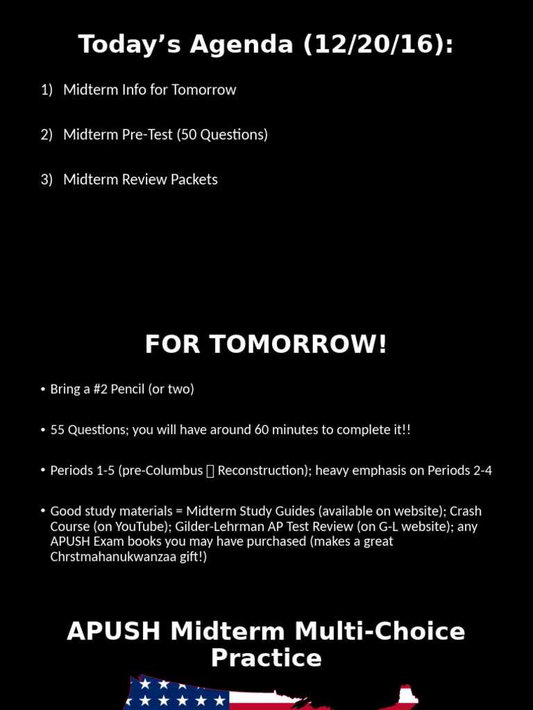 APUSH Midterm Prep Guide | PDF | States' Rights | James Madison