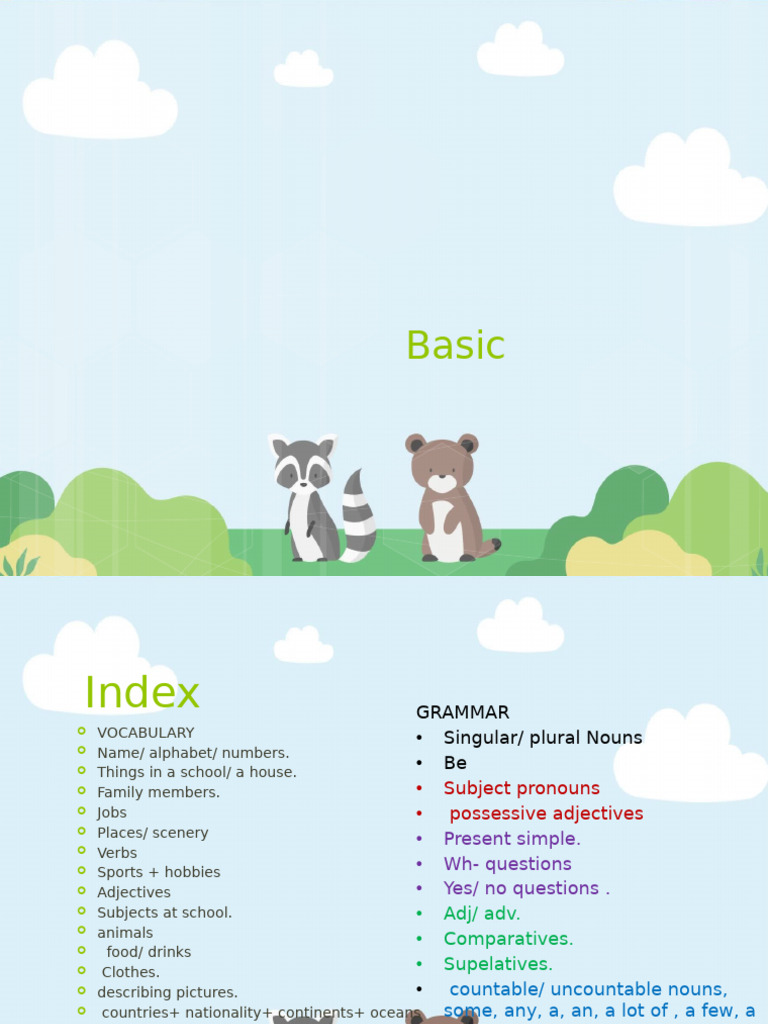 Elementary Gram+Vocab | PDF | Grammatical Number