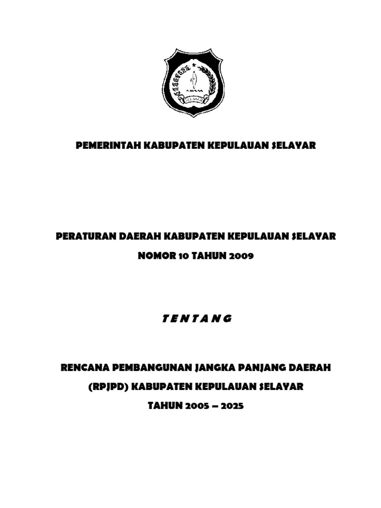 18 - Dok - Perda No. 10 Tahun 2009 TTG RPJPD | PDF
