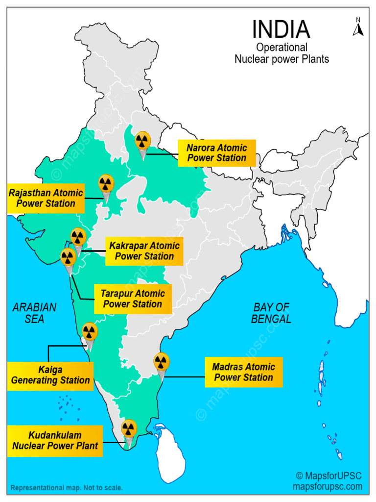 Map of India's Nuclear Power Plants | PDF | Power (Physics) | Nuclear Power