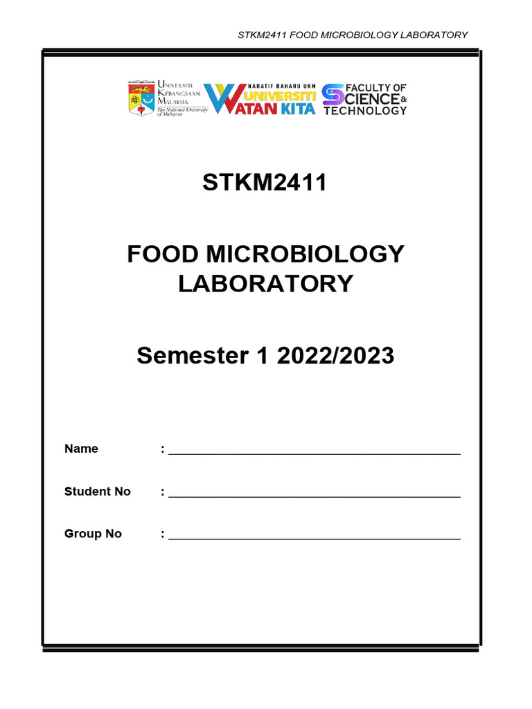 STKM2411 Food Microbiology Lab Manual | PDF | Colony Forming Unit ...