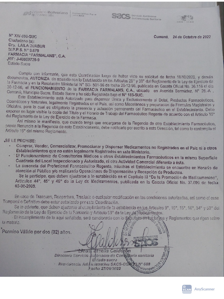 PERMISO FUNCIONAMIENTO | PDF