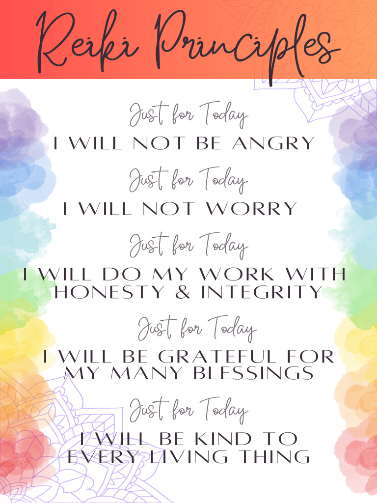 Reiki Principles Cards | PDF