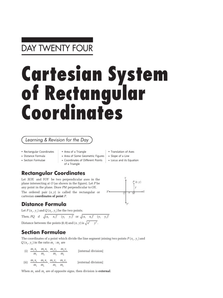 Cartesian System of Rectangular Coordinates | PDF | Coordinate System ...